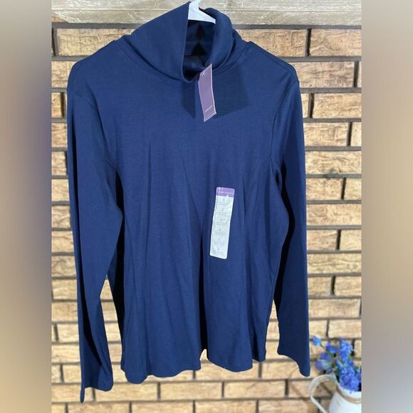 Laura Scott | Tops | Laura Scott Nwtblue Turtle Neck | Poshmark